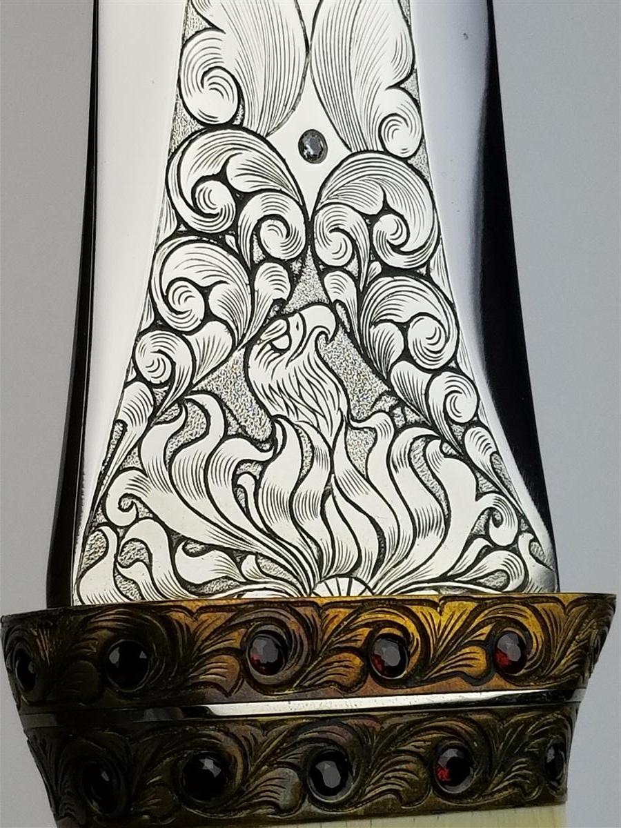 Wade Chastain Ivory Eagle Exhibition Knife - Warpath