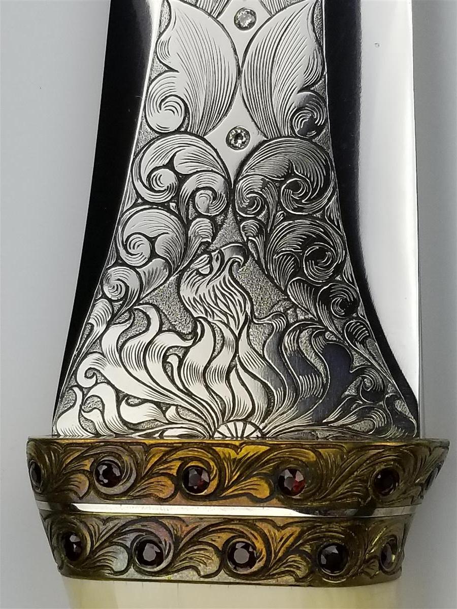 Wade Chastain Ivory Eagle Exhibition Knife - Warpath