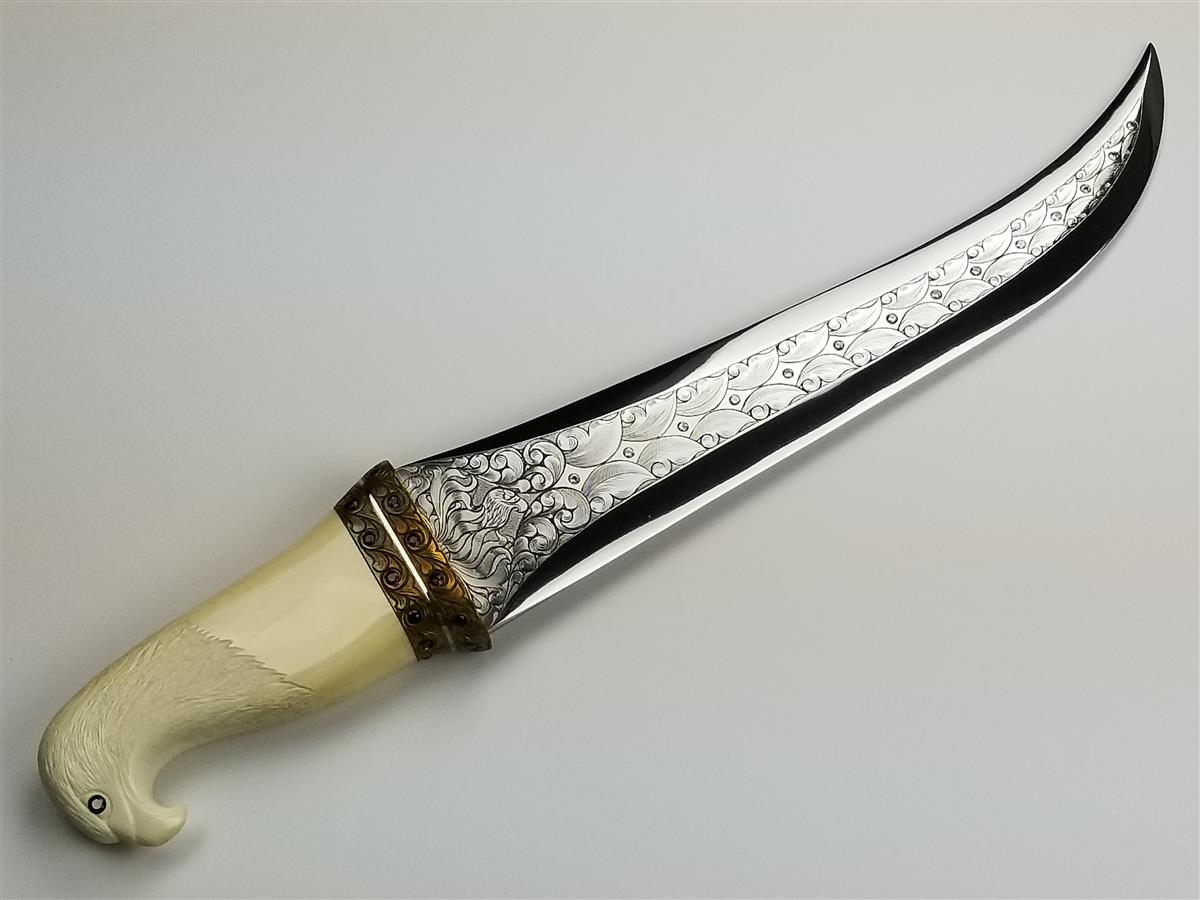 Wade Chastain Ivory Eagle Exhibition Knife - Warpath