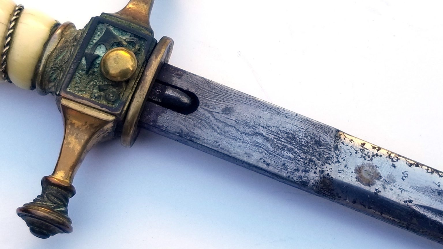 WWII German Transitional Kriegsmarine Ivory Hilt Damascus Blade Officer ...