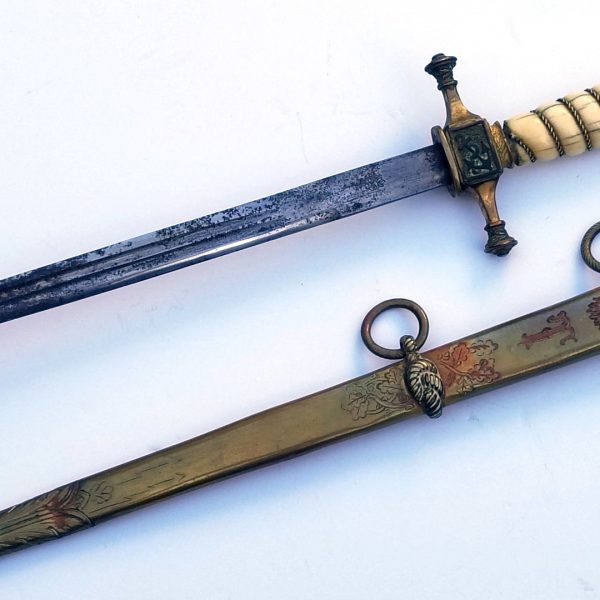 WWII German Transitional Kriegsmarine Ivory Hilt Damascus Blade Officer ...
