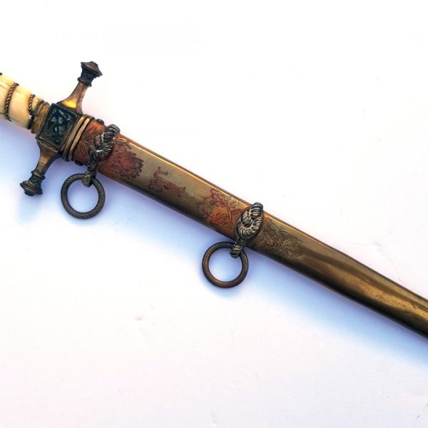 WWII German Transitional Kriegsmarine Ivory Hilt Damascus Blade Officer ...