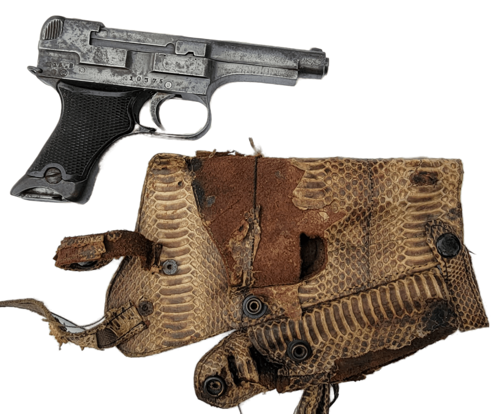 WWII Japanese Type 94 Pistol with Snakeskin Shoulder Holster - Warpath