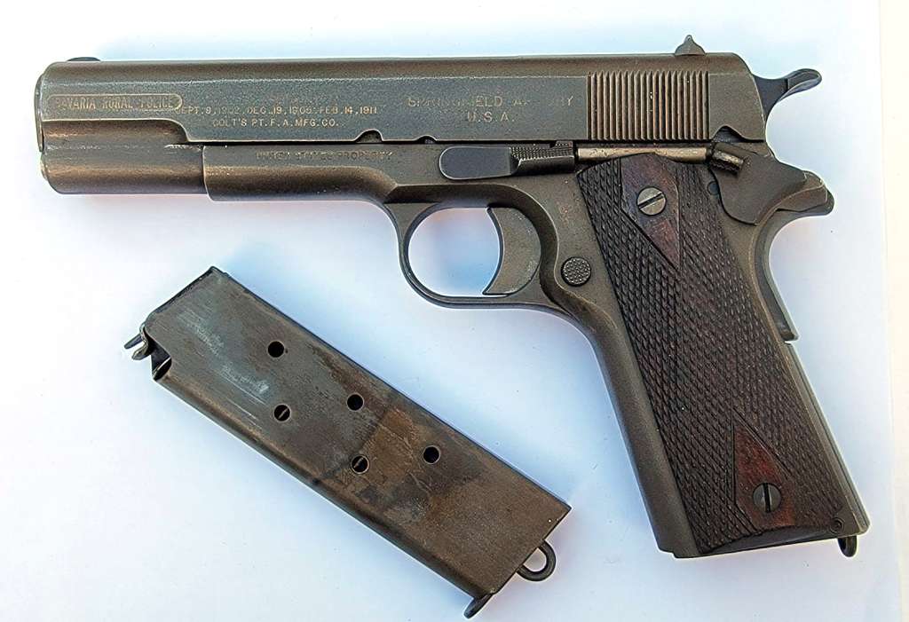WW1 US Springfield Armory 1911 Pistol Bavaria Rural Police - Warpath
