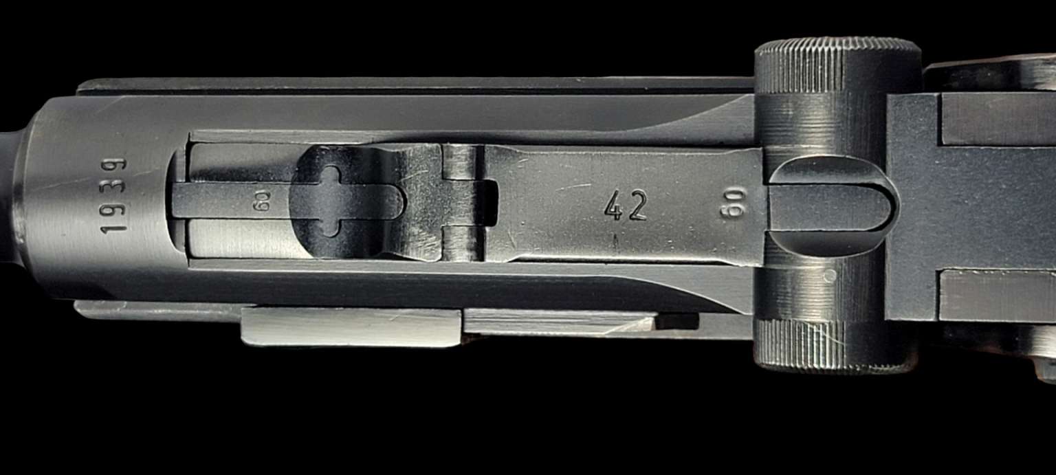 WWII German 1939 42 Code Mauser P.08 9mm Luger Pistol with Holster, Two ...