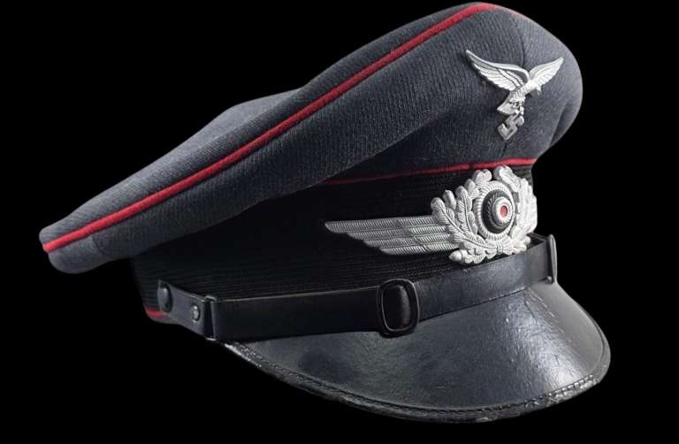 WWII German Luftwaffe Enlisted Man's Artillery Visor Cap - Warpath