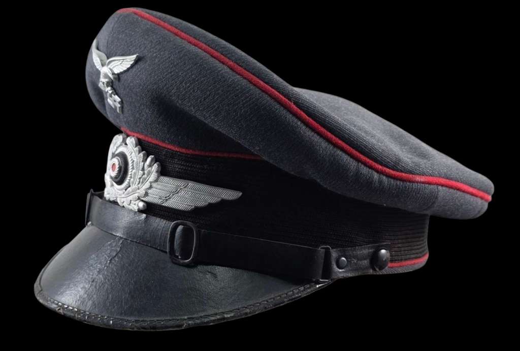 WWII German Luftwaffe Enlisted Man's Artillery Visor Cap - Warpath