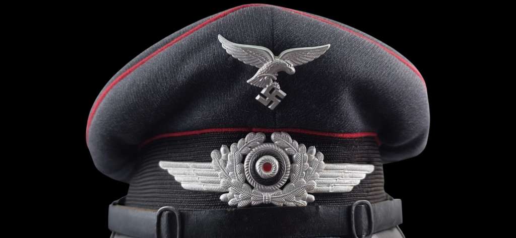 WWII German Luftwaffe Enlisted Man's Artillery Visor Cap - Warpath
