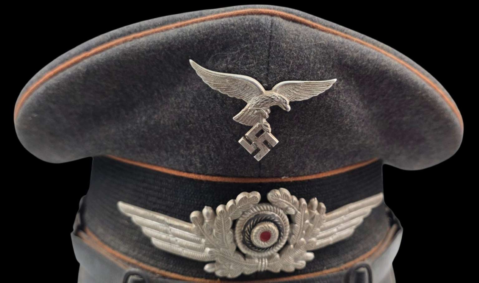 WWII German Luftwaffe EM Signals Visor Cap - Warpath