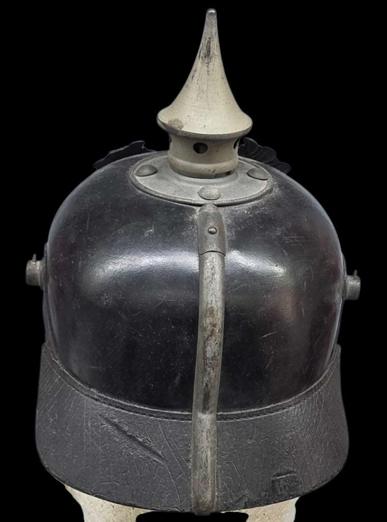 WW1 German Enlisted Man's Leather Spiked Helmet Pickelhaube - Warpath